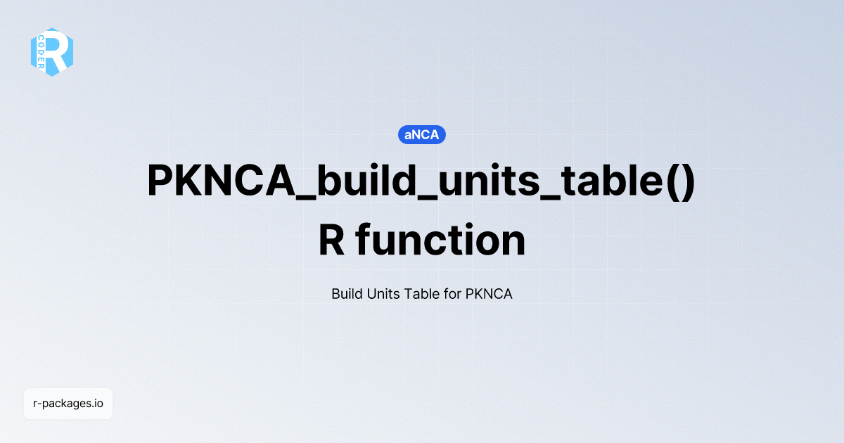 PKNCA_build_units_table() R function from [aNCA] | R PACKAGES