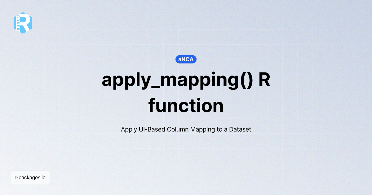 apply_mapping() R function from [aNCA] | R PACKAGES