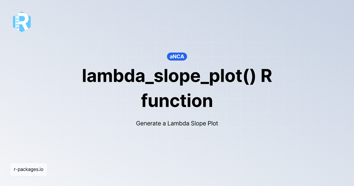 lambda_slope_plot() R function from [aNCA] | R PACKAGES