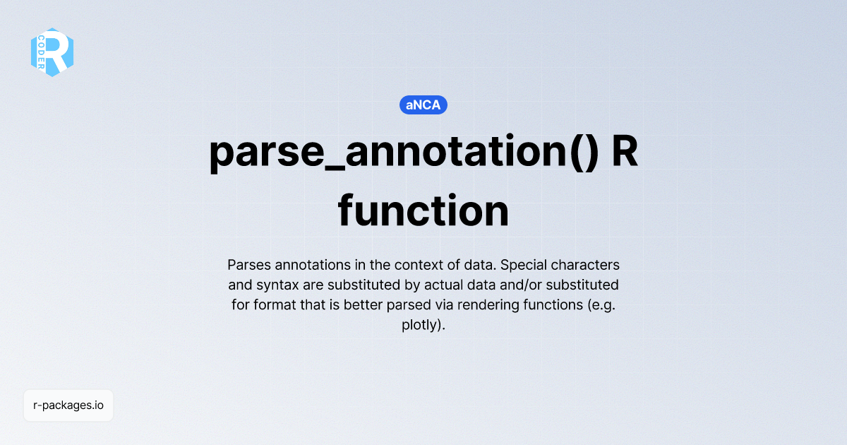 parse_annotation() R function from [aNCA] | R PACKAGES