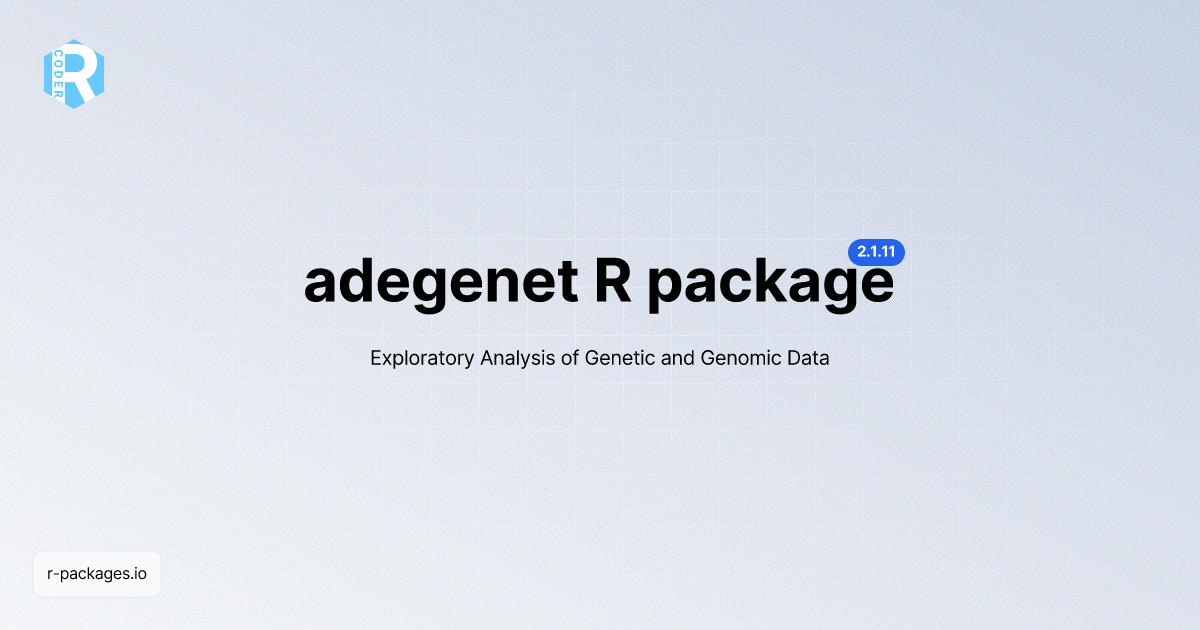 adegenet R package [Documentation] | R PACKAGES