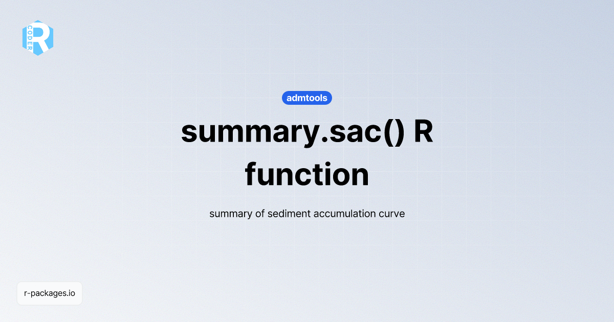 summary.sac() R function from [admtools] | R PACKAGES