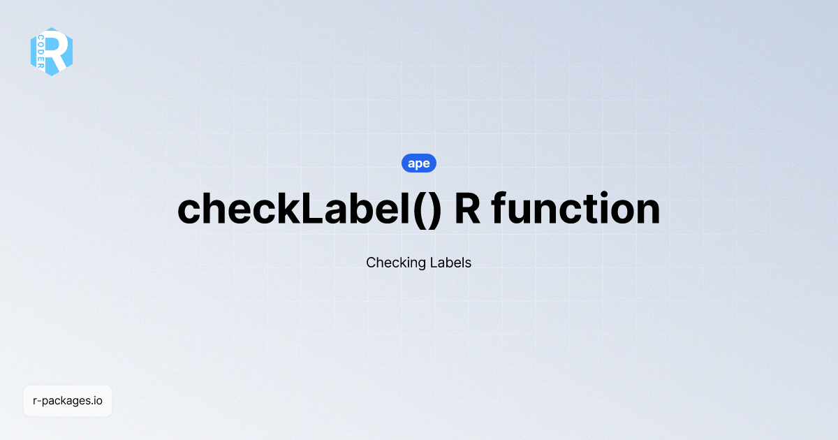 checkLabel() R function from [ape] | R PACKAGES