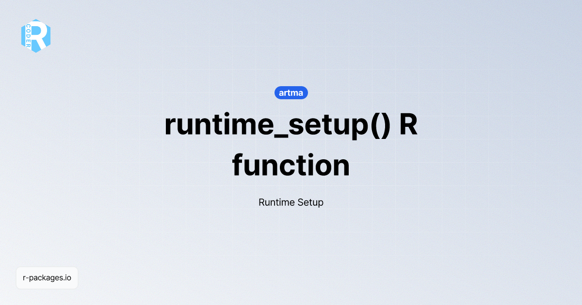 runtime_setup() R function from [artma] | R PACKAGES
