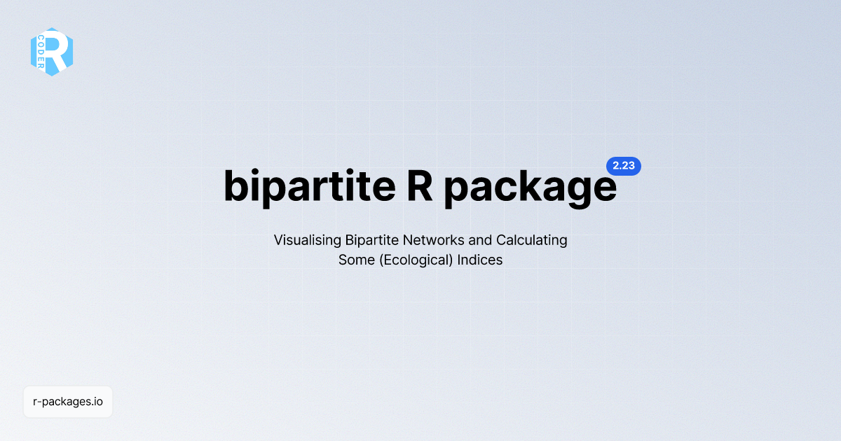 bipartite R package [Documentation] | R PACKAGES