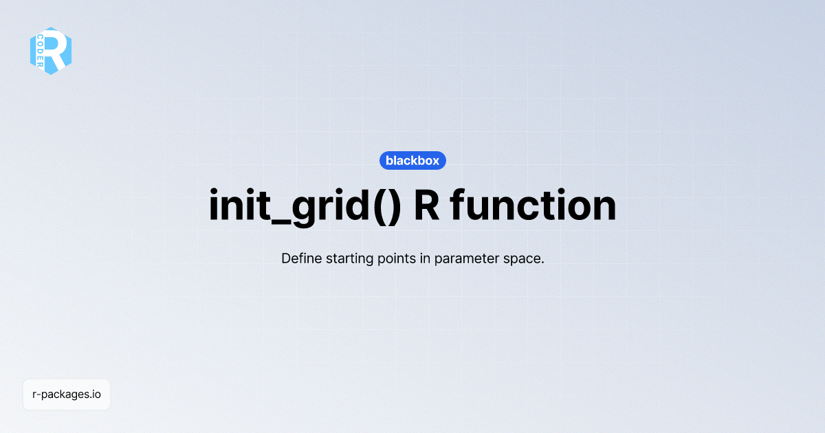 init_grid() R function from [blackbox] | R PACKAGES