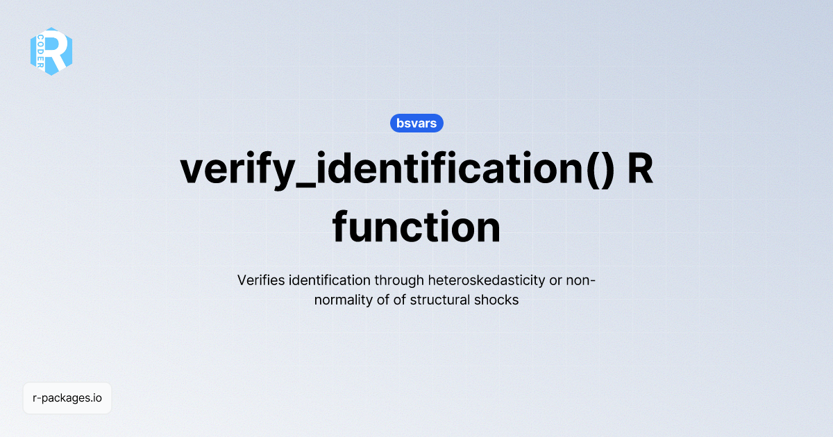 verify_identification() R function from [bsvars] | R PACKAGES