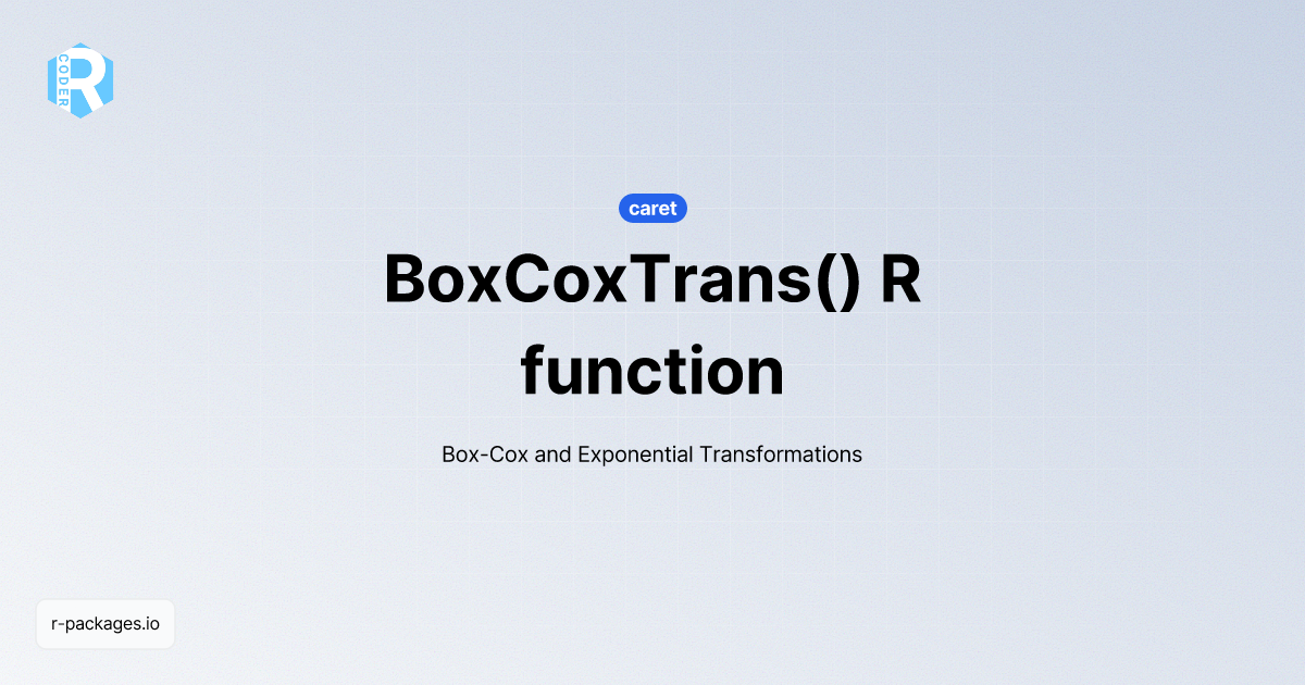 BoxCoxTrans() R function from [caret] | R PACKAGES