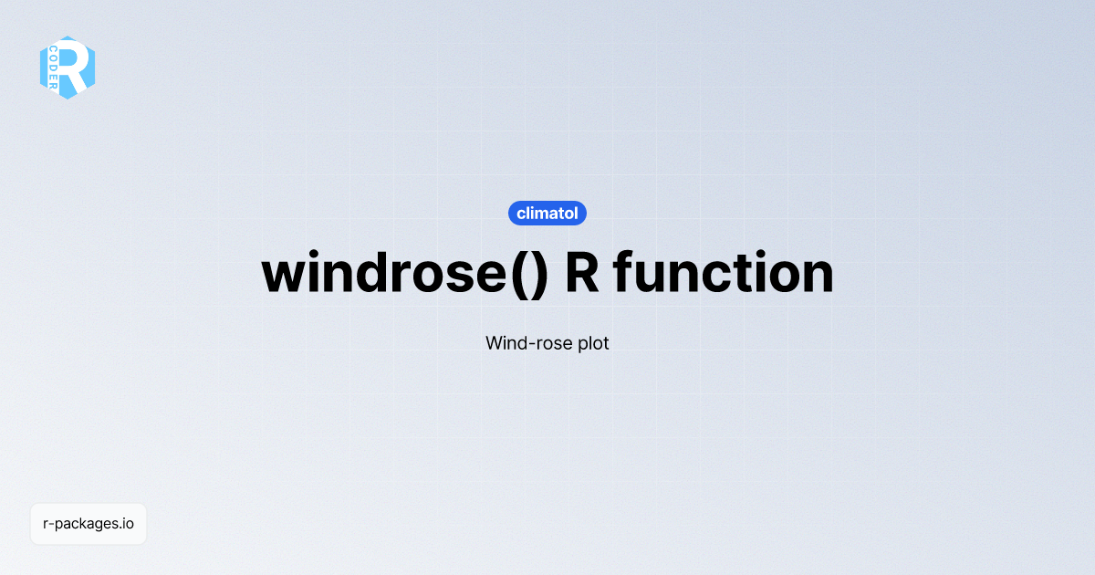 windrose() R function from [climatol] | R PACKAGES
