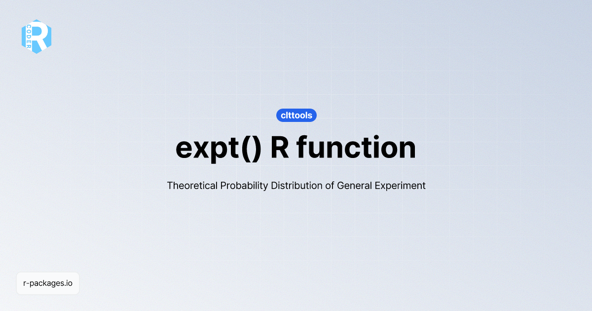 expt() R function from [clttools] | R PACKAGES