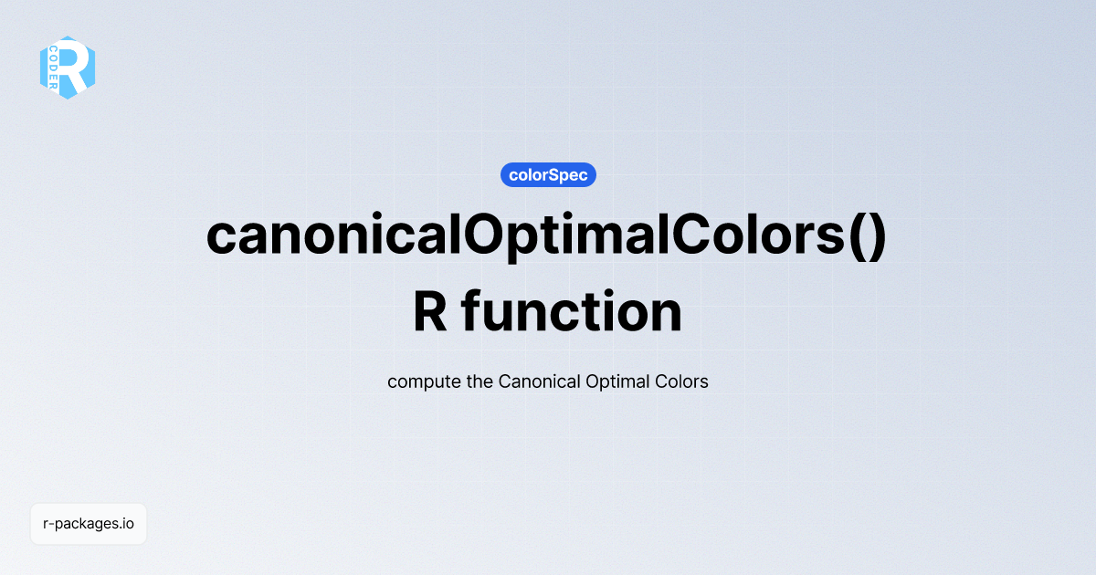 canonicalOptimalColors() R function from [colorSpec] | R PACKAGES