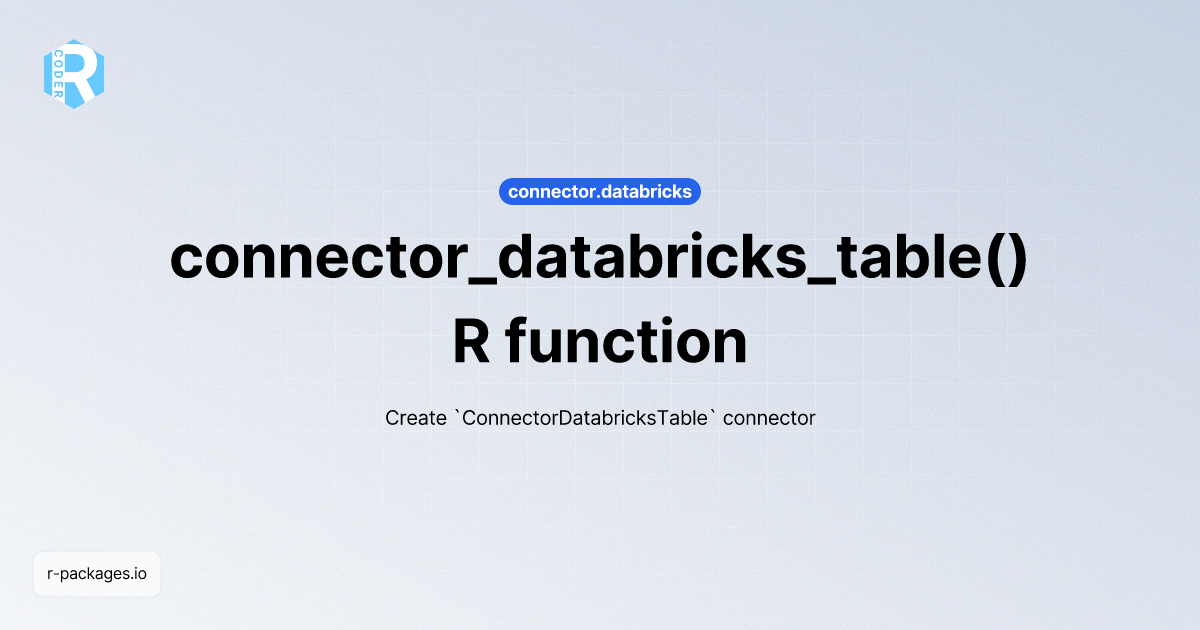 connector_databricks_table() R function from [connector.databricks] | R ...