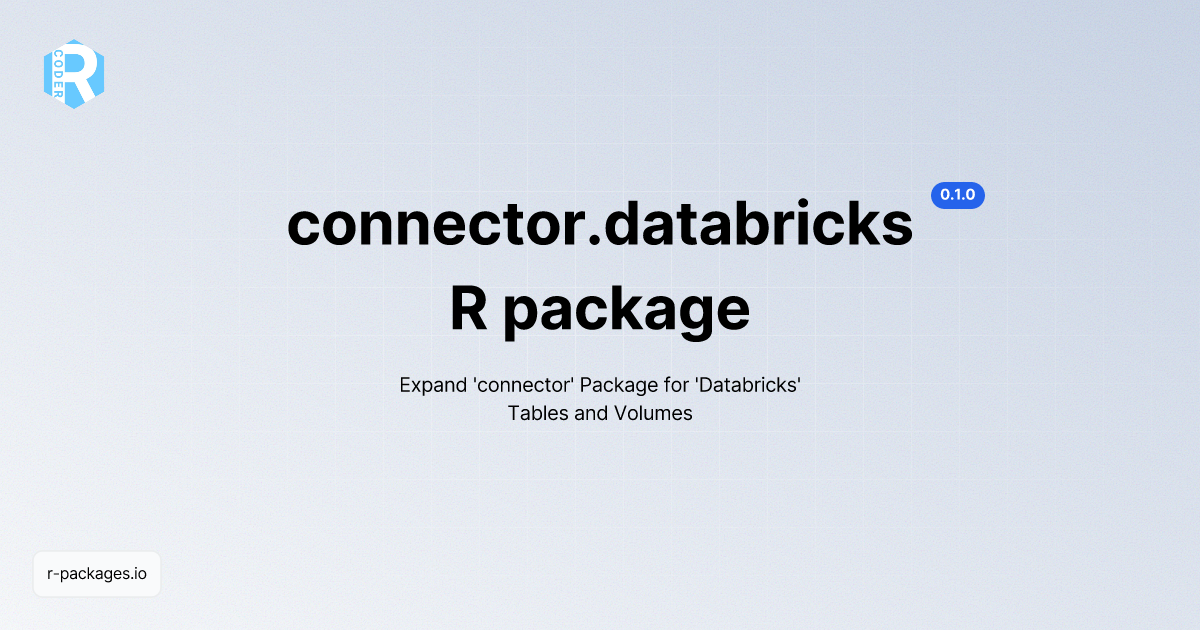 connector.databricks R package [Documentation] | R PACKAGES