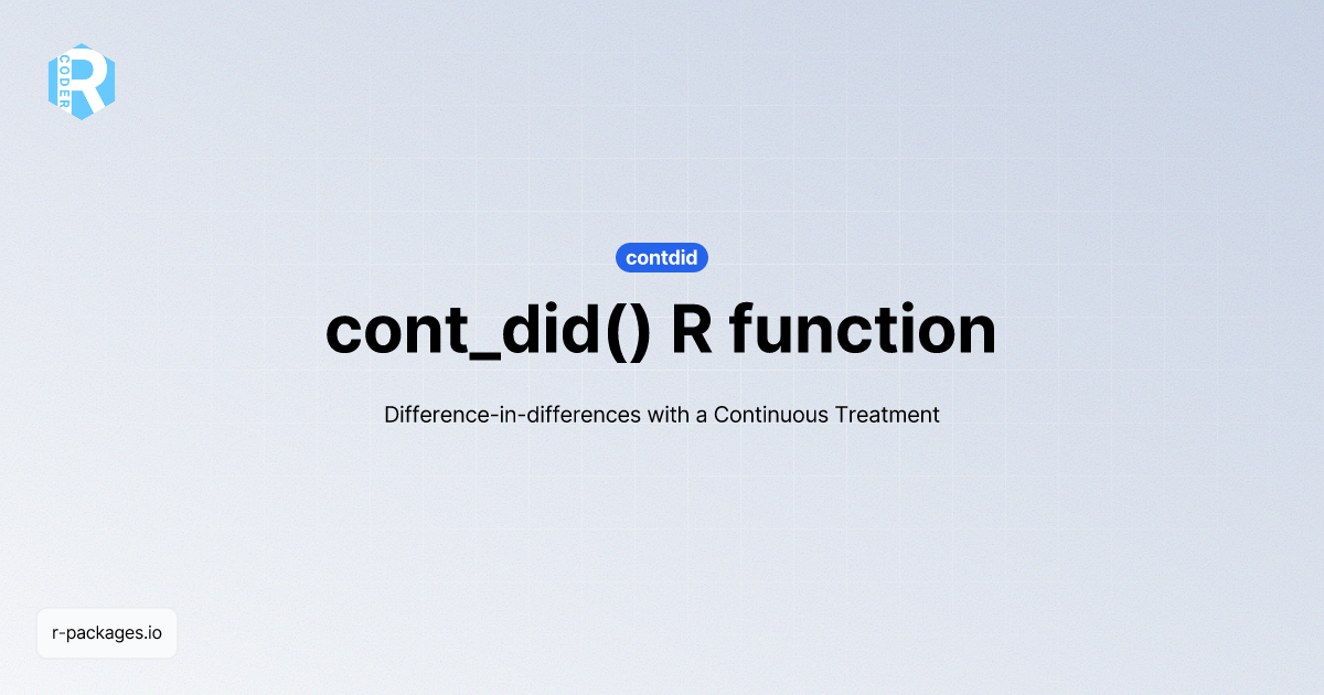 cont_did() R function from [contdid] | R PACKAGES