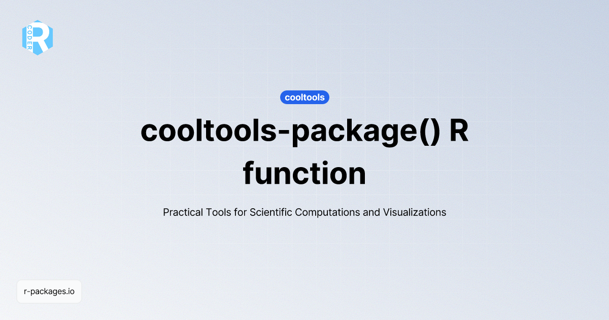 cooltools-package() R function from [cooltools] | R PACKAGES