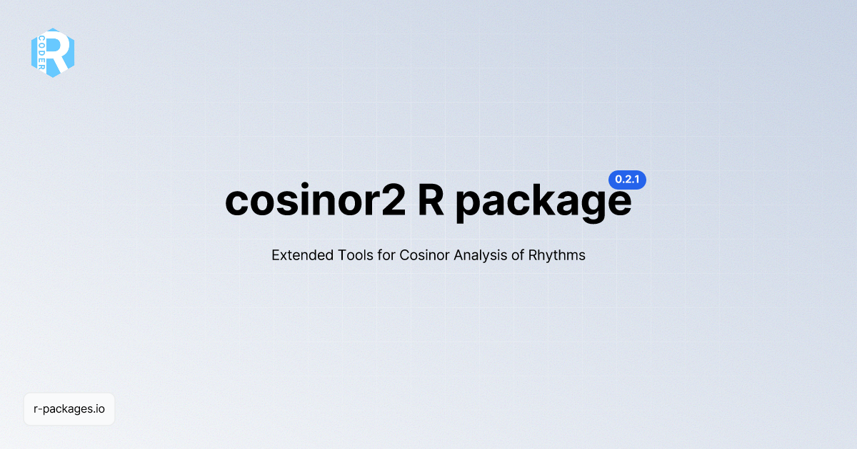 cosinor2 R package [Documentation] | R PACKAGES