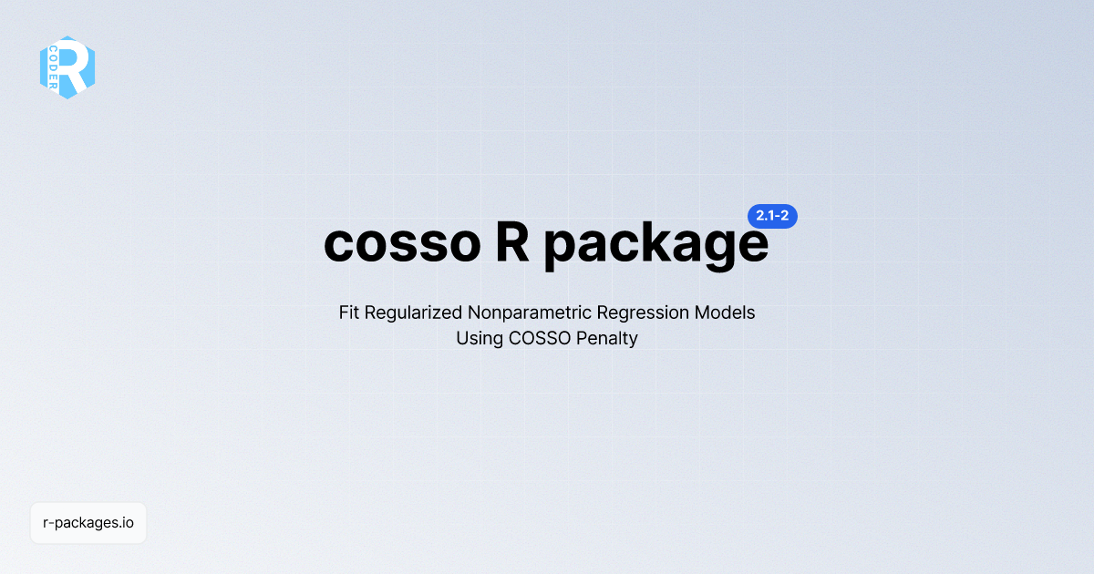 cosso R package [Documentation] | R PACKAGES