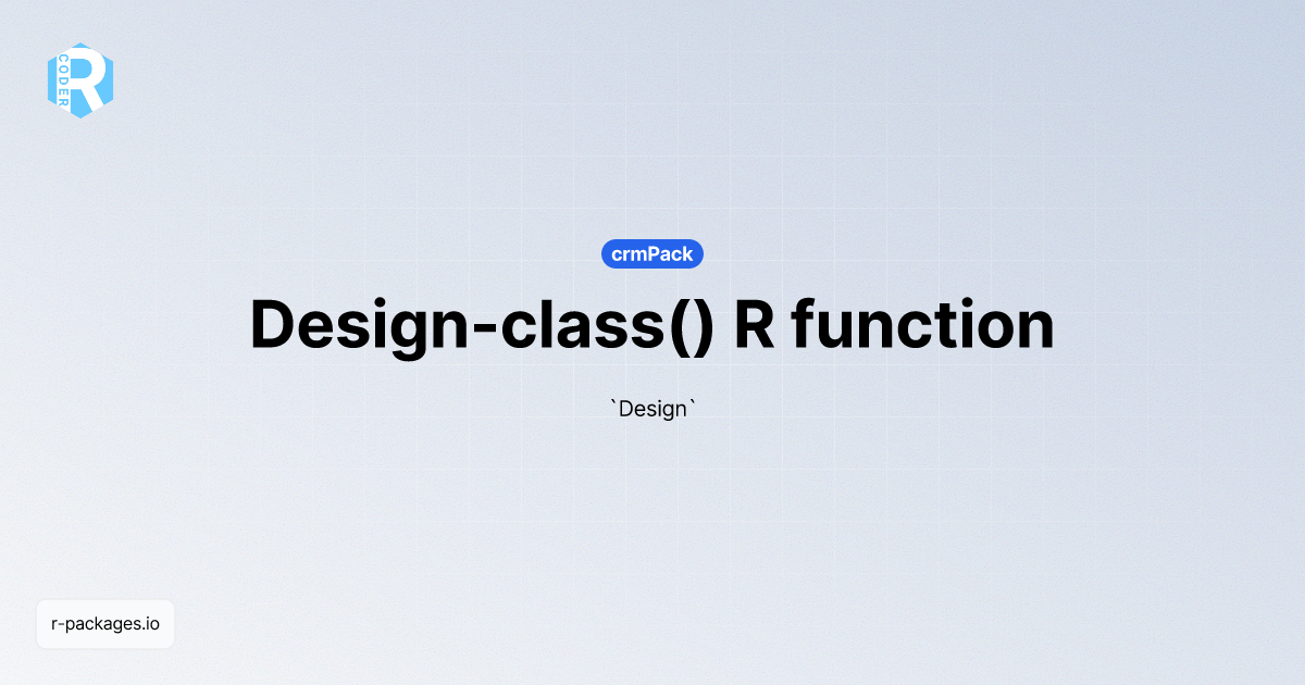 Design-class() R function from [crmPack] | R PACKAGES