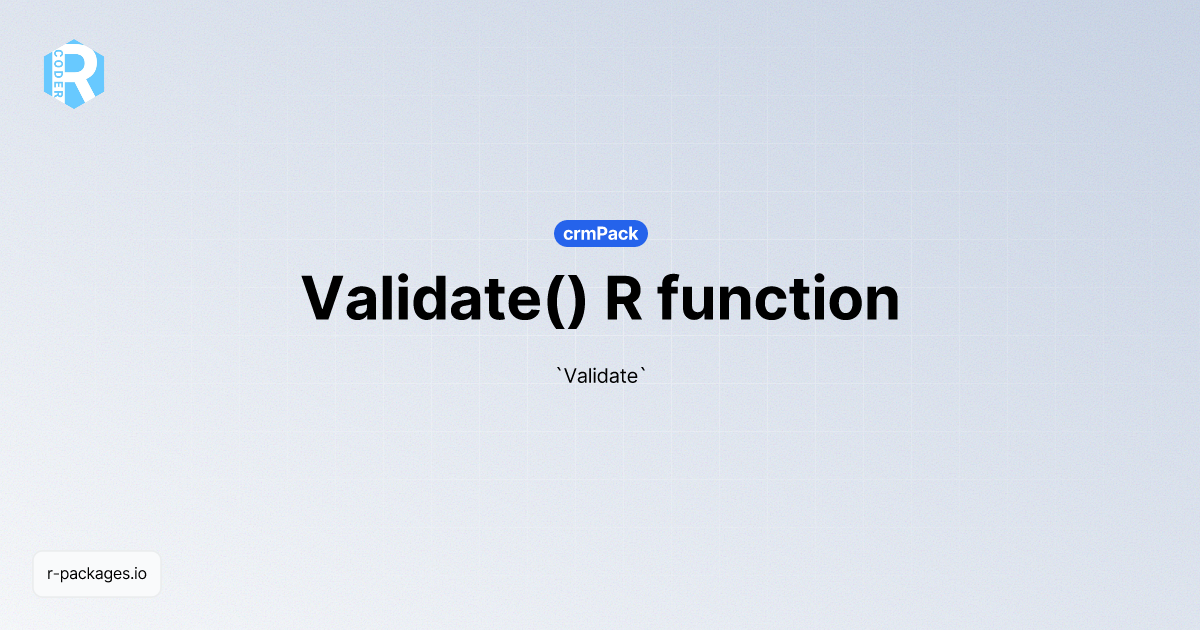 Validate() R function from [crmPack] | R PACKAGES