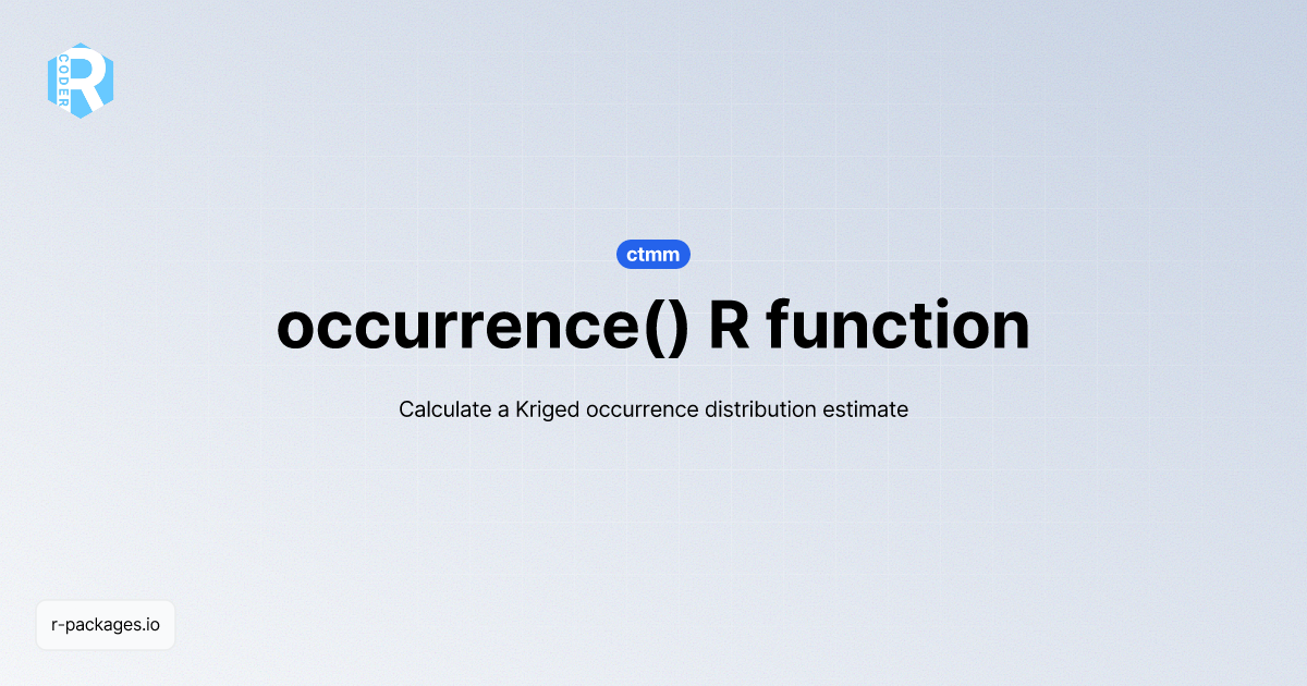 occurrence() R function from [ctmm] | R PACKAGES