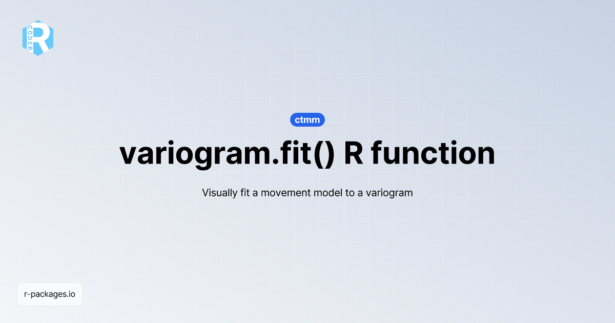 variogram.fit() R function from [ctmm] | R PACKAGES