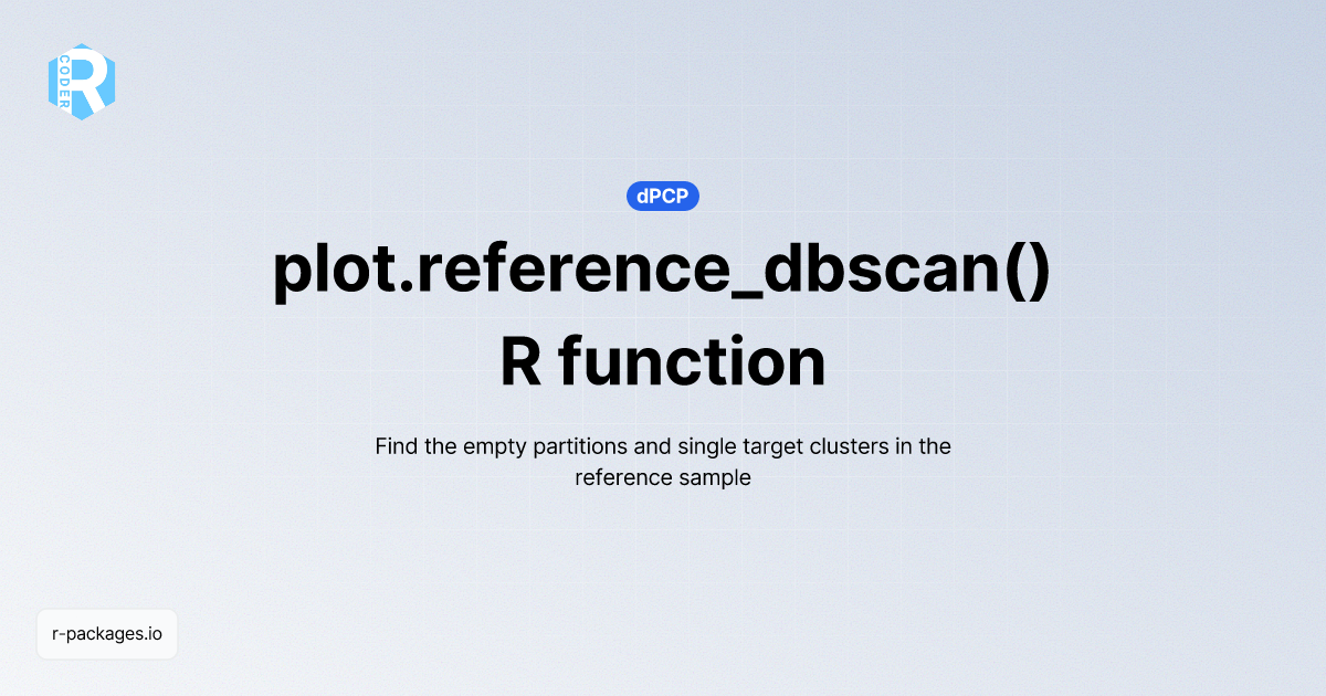 plot.reference_dbscan() R function from [dPCP] | R PACKAGES