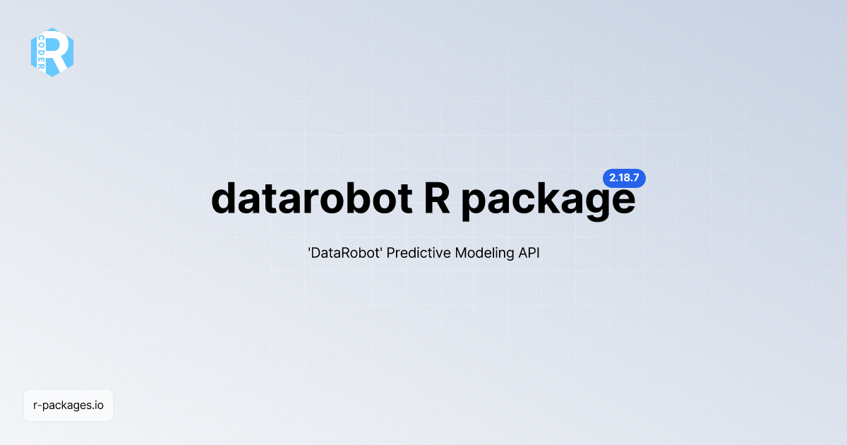 datarobot R package [Documentation] | R PACKAGES