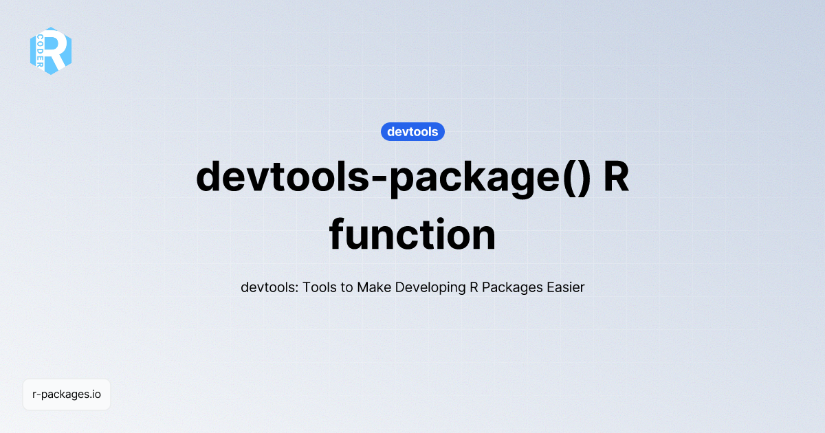 devtools-package() R function from [devtools] | R PACKAGES