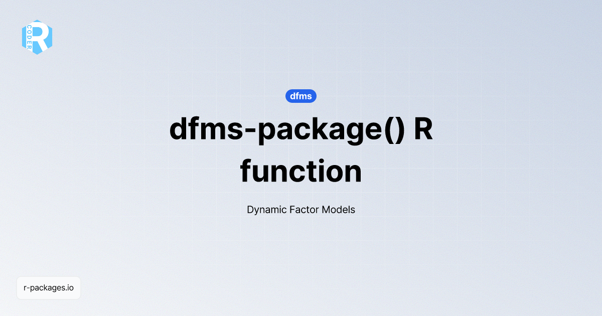dfms-package() R function from [dfms] | R PACKAGES