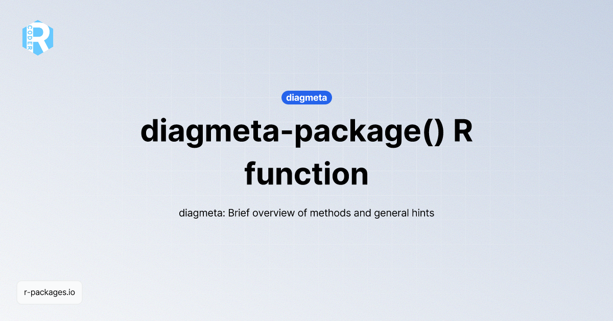 diagmeta-package() R function from [diagmeta] | R PACKAGES