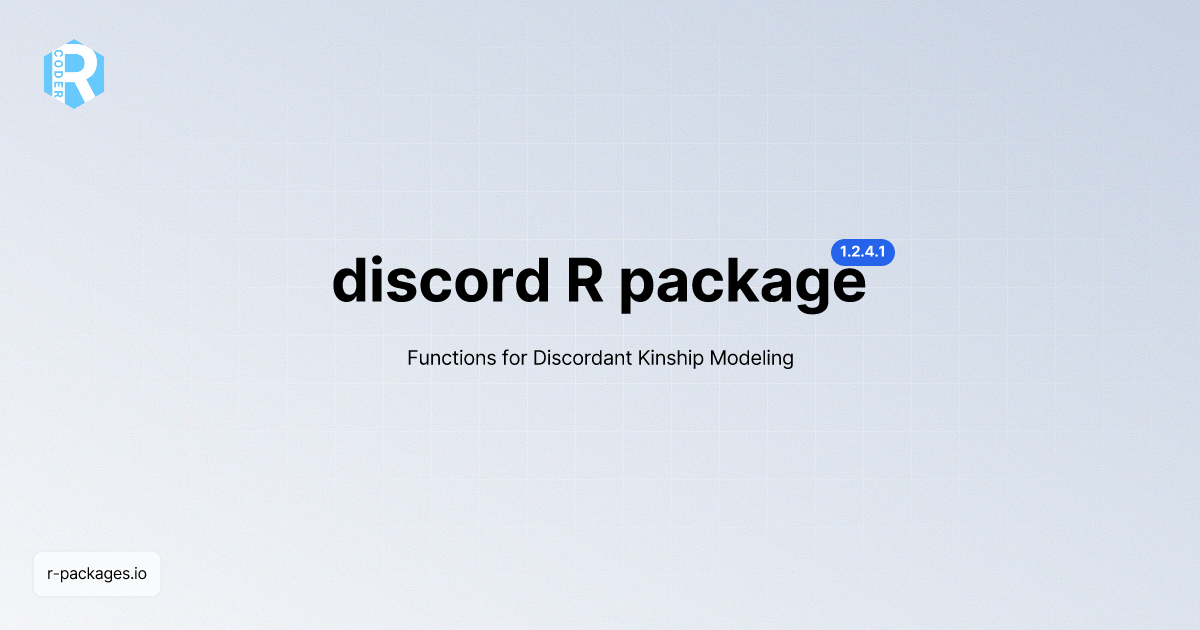 discord R package [Documentation] | R PACKAGES