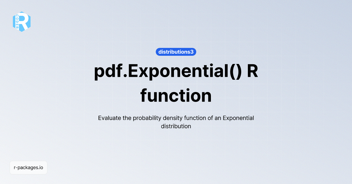 pdf.Exponential() R function from [distributions3] | R PACKAGES
