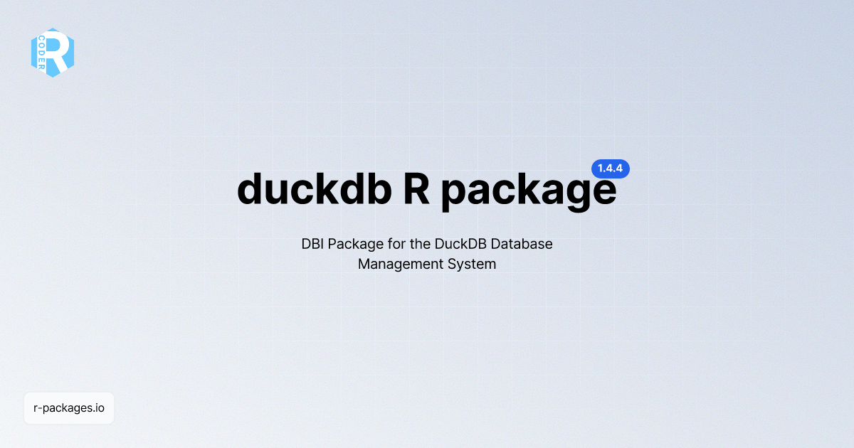 duckdb R package [Documentation] | R PACKAGES