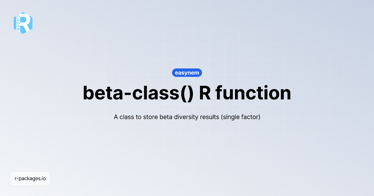 beta-class() R function from [easynem] | R PACKAGES