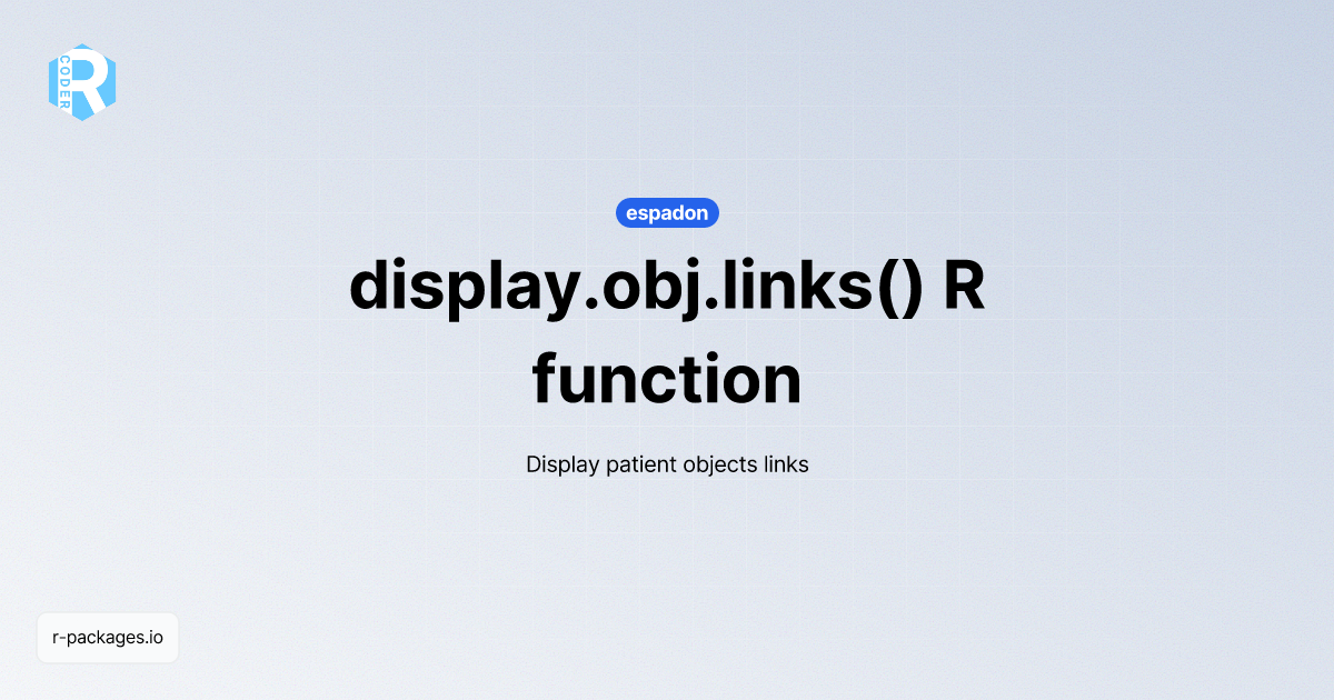 display.obj.links() R function from [espadon] | R PACKAGES