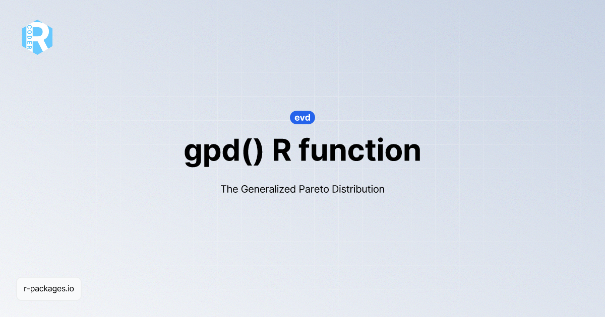 gpd() R function from [evd] | R PACKAGES