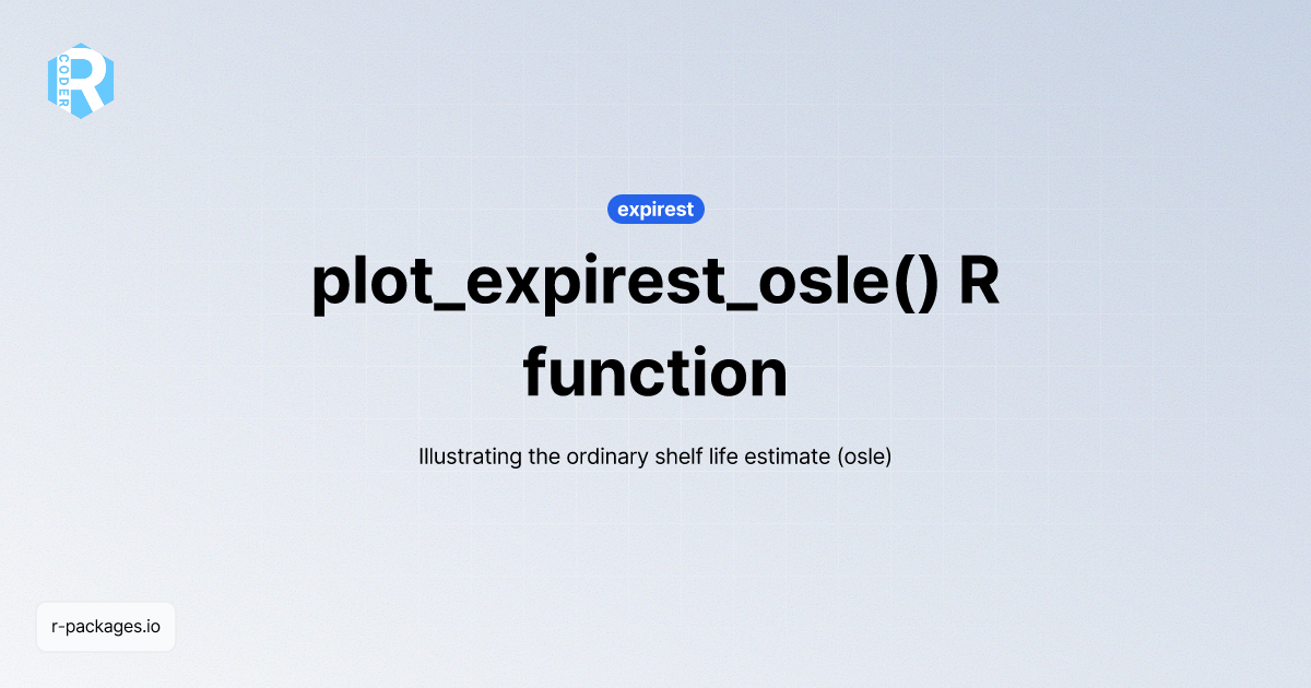 plot_expirest_osle() R function from [expirest] | R PACKAGES