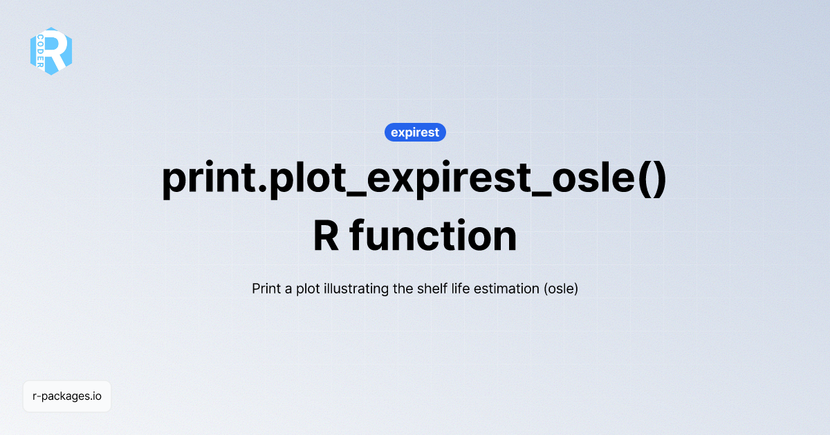 print.plot_expirest_osle() R function from [expirest] | R PACKAGES
