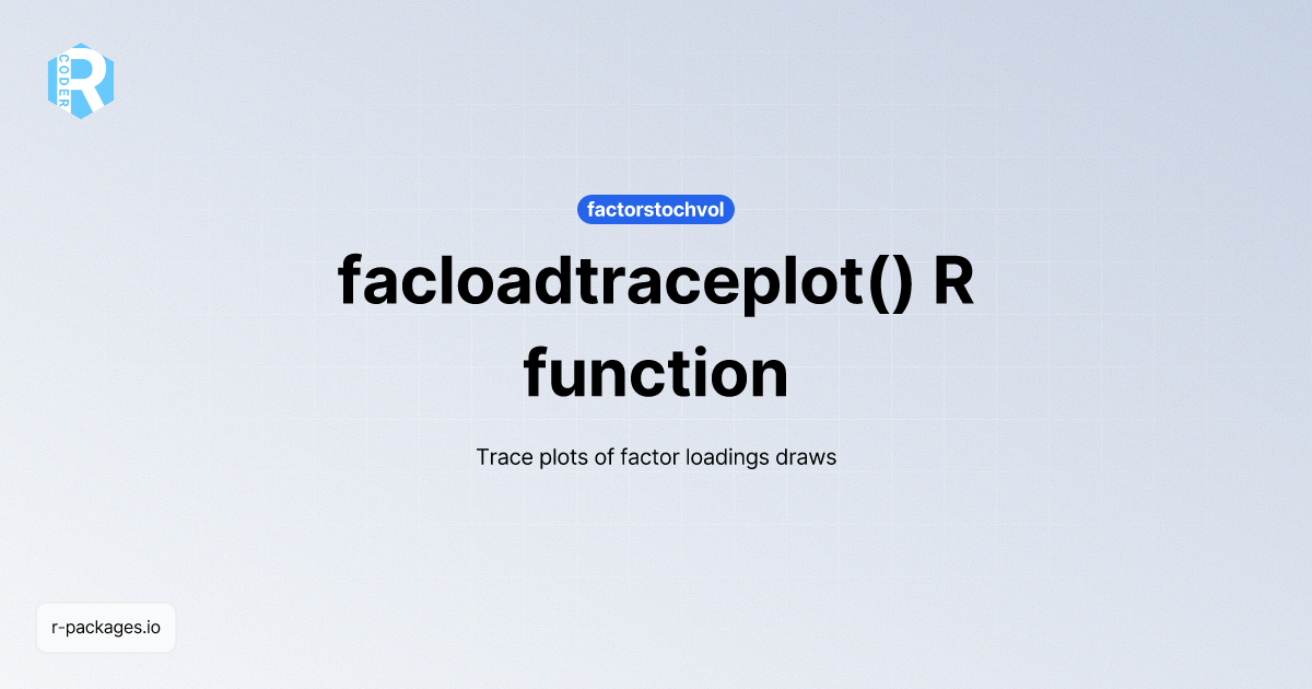 facloadtraceplot() R function from [factorstochvol] | R PACKAGES