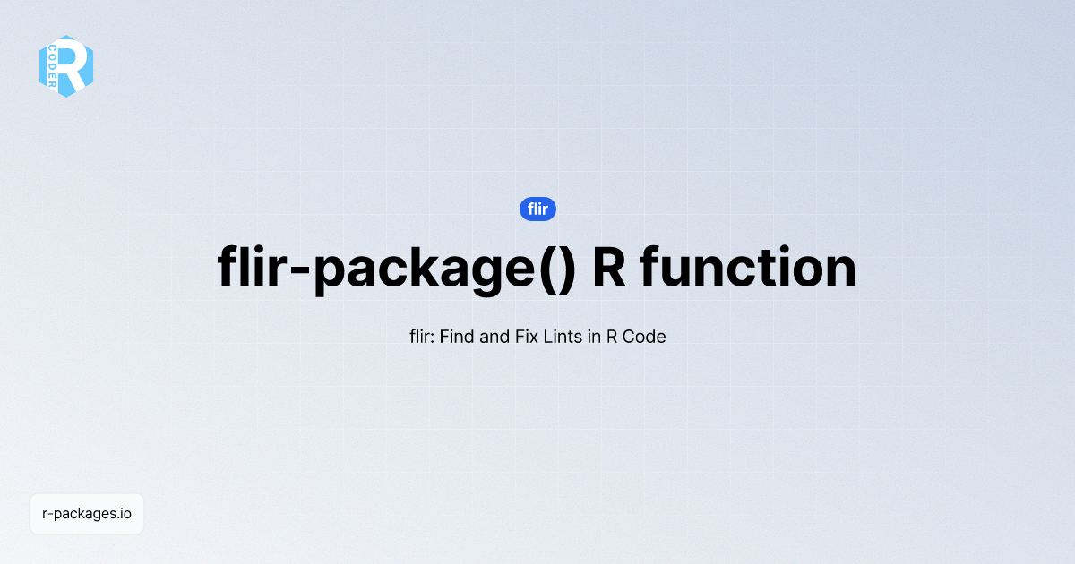 flir-package() R function from [flir] | R PACKAGES