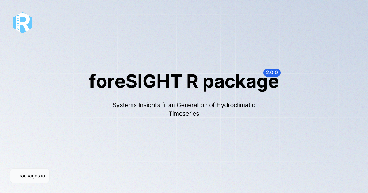 foreSIGHT R package [Documentation] | R PACKAGES
