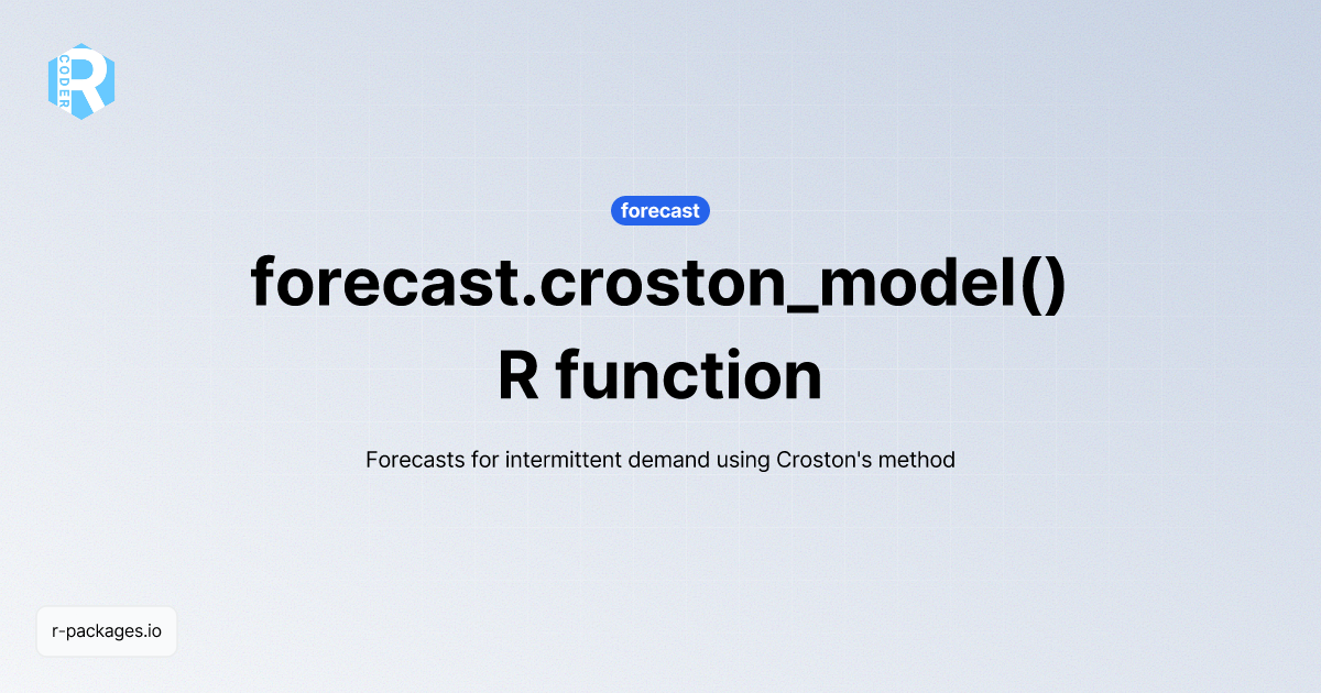 forecast.croston_model() R function from [forecast] | R PACKAGES