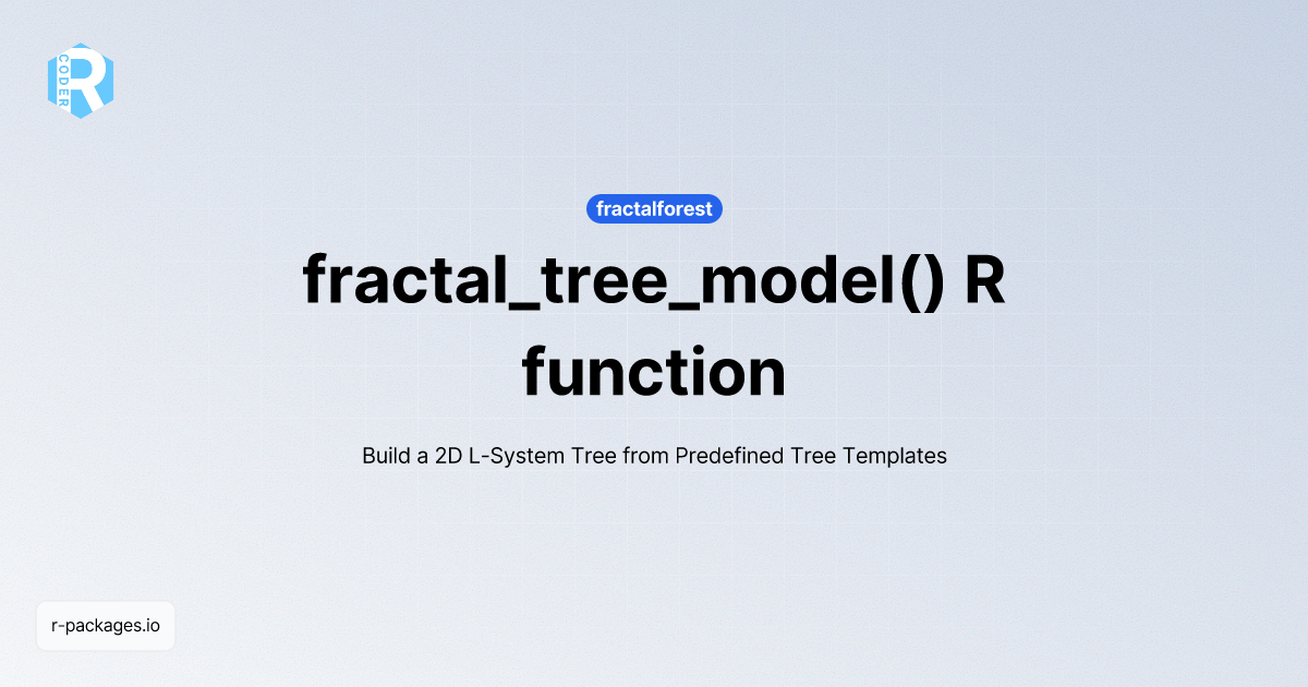 fractal_tree_model() R function from [fractalforest] | R PACKAGES