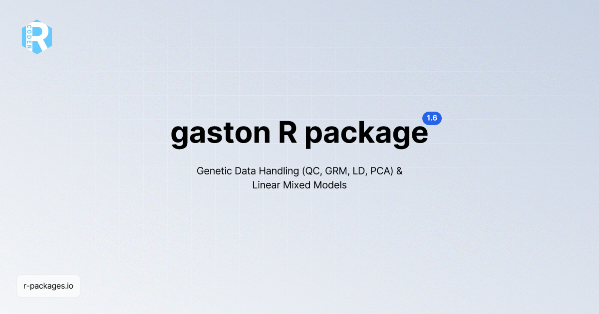 gaston R package [Documentation] | R PACKAGES
