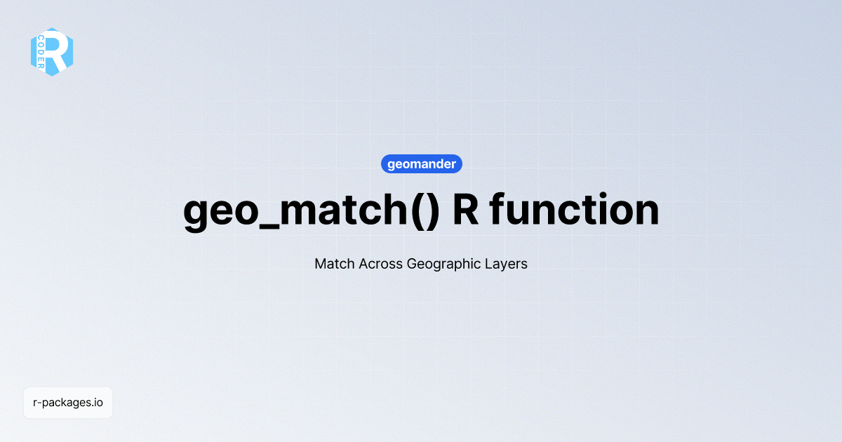 geo_match() R function from [geomander] | R PACKAGES