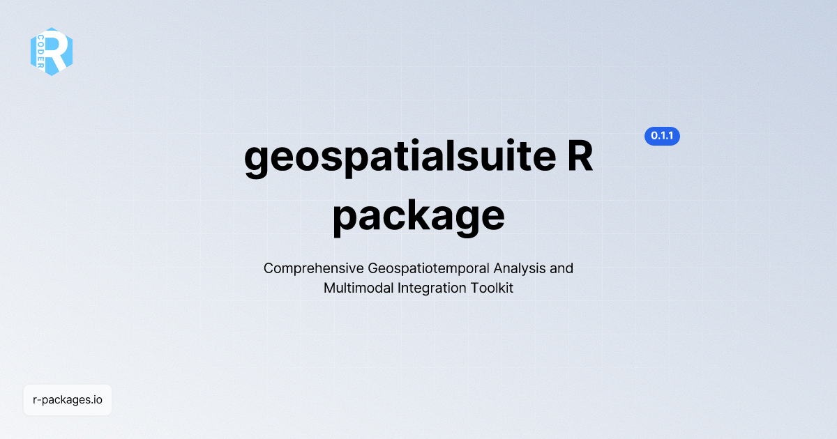 geospatialsuite R package [Documentation] | R PACKAGES