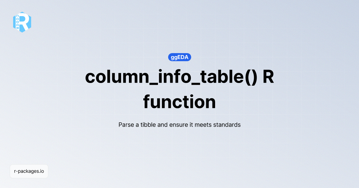 column_info_table() R function from [ggEDA] | R PACKAGES