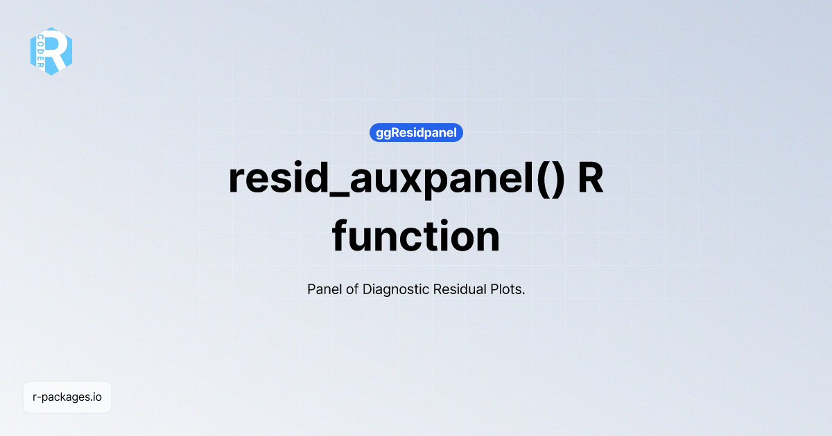 resid_auxpanel() R function from [ggResidpanel] | R PACKAGES