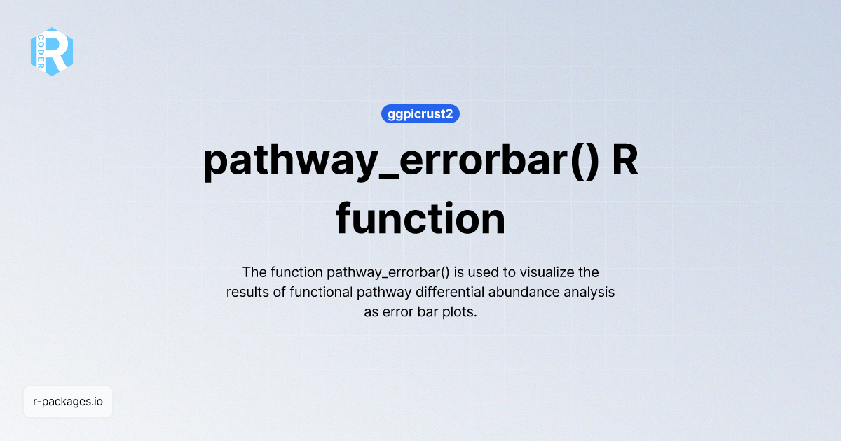 pathway_errorbar() R function from [ggpicrust2] | R PACKAGES