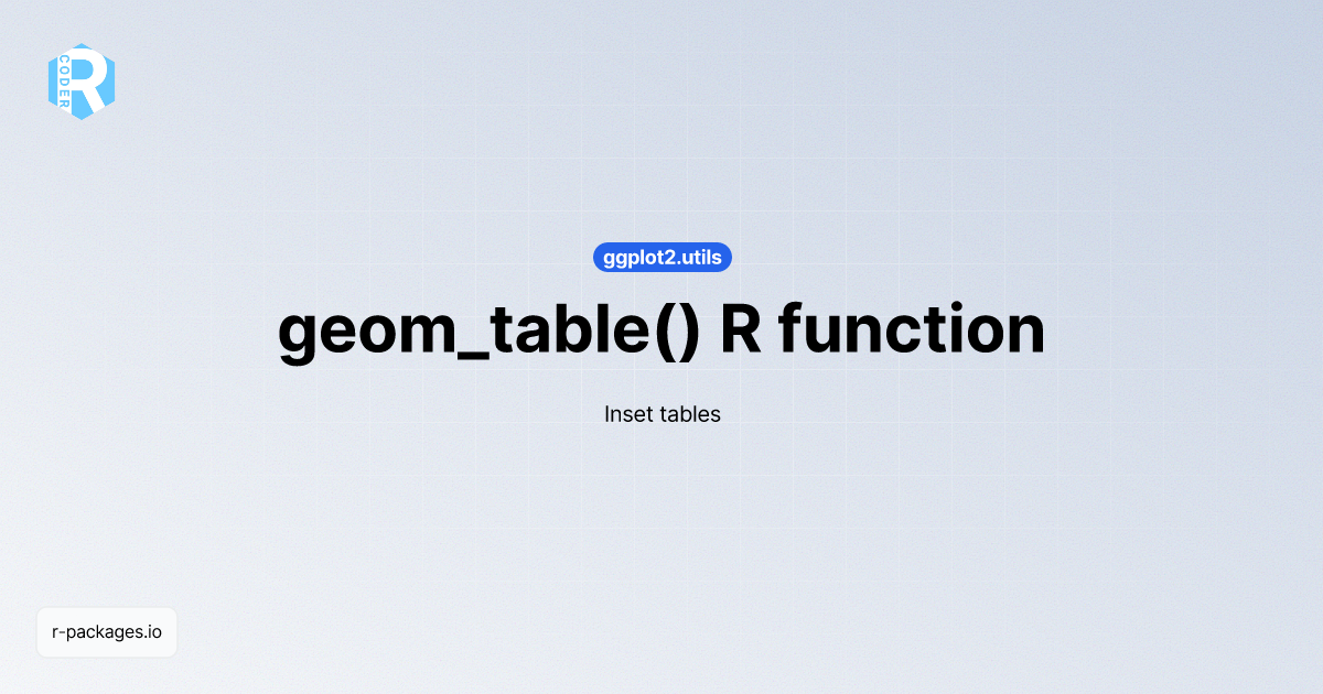 Geomtable R Function From Ggplot2utils R Packages